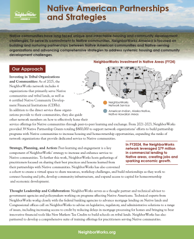 Native American Partnerships and Strategies - One Pager | NeighborWorks America